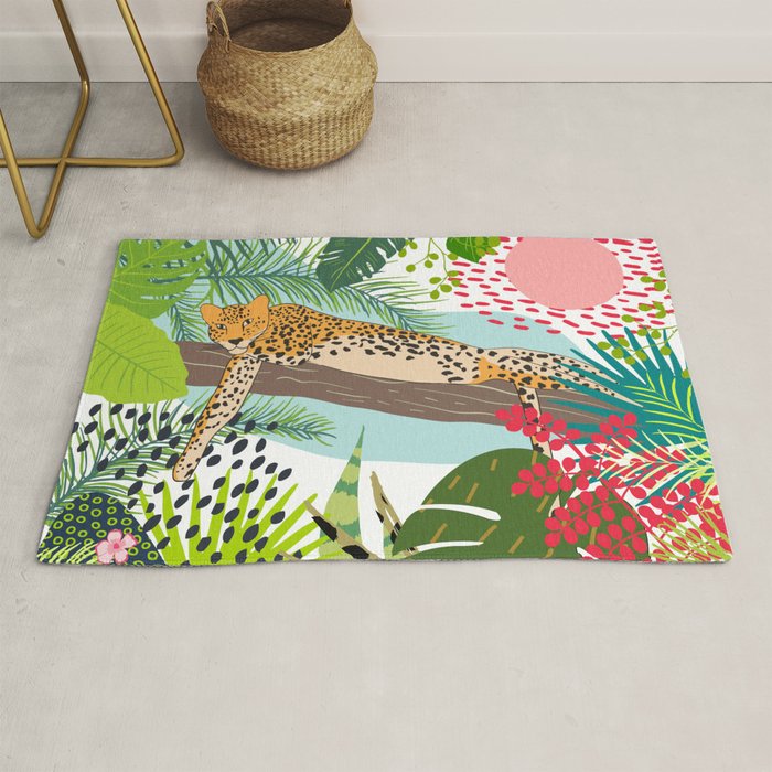 jungle pattern rug