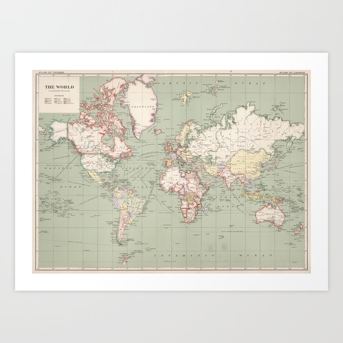 1915 world map