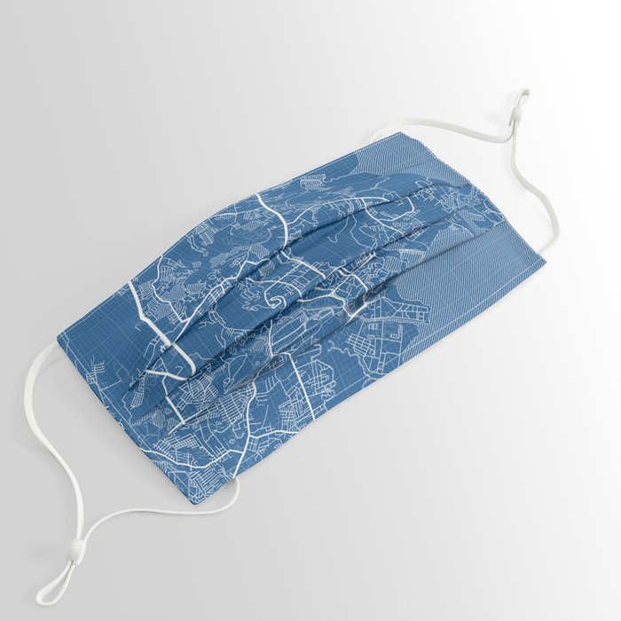 Phuket City Map of Thailand - Blueprint Face Mask by deMAP Studio ...