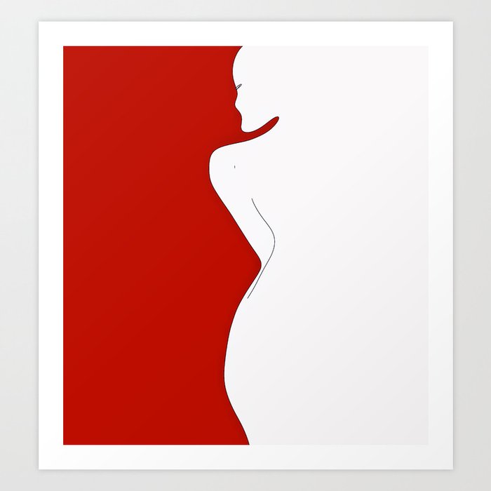 Line Drawing Female Body Art Print By Dazednconfused Png Society6