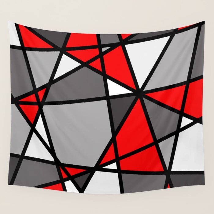red geometric wall
