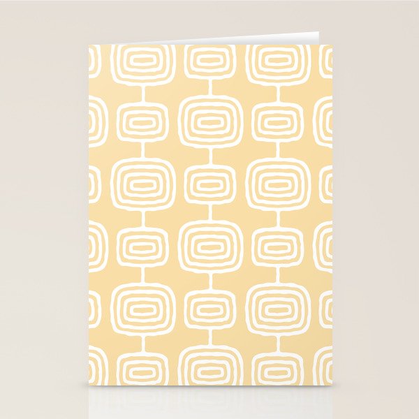 Mid Century Modern Atomic Rings Pattern 731 Cream Yellow Stationery ...