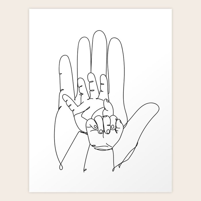 Mom And Baby Hands Drawing