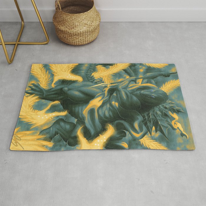 Kaiju Renaissance - God Defeats Devil Rug by Monster March Designs ...