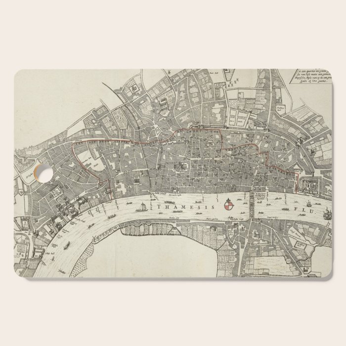 Vintage Great Fire of London Map (1666) Cutting Board by BravuraMedia ...
