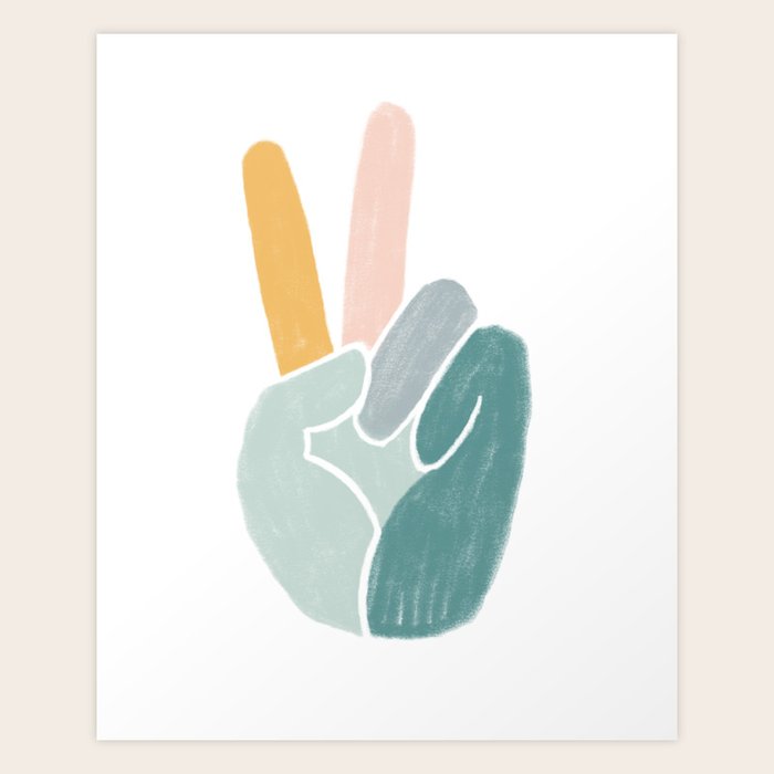 Teal Peace Sign
