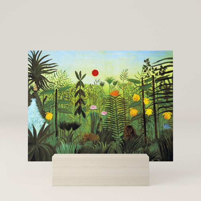 Henri Rousseau "Exotic Landscape with Lion and Lioness in Africa" Mini ...