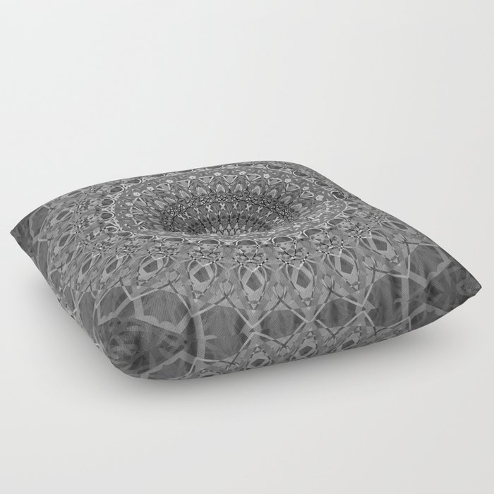 Mandala Eye Of Power Black White Gray Floor Pillow By Xiari Society6