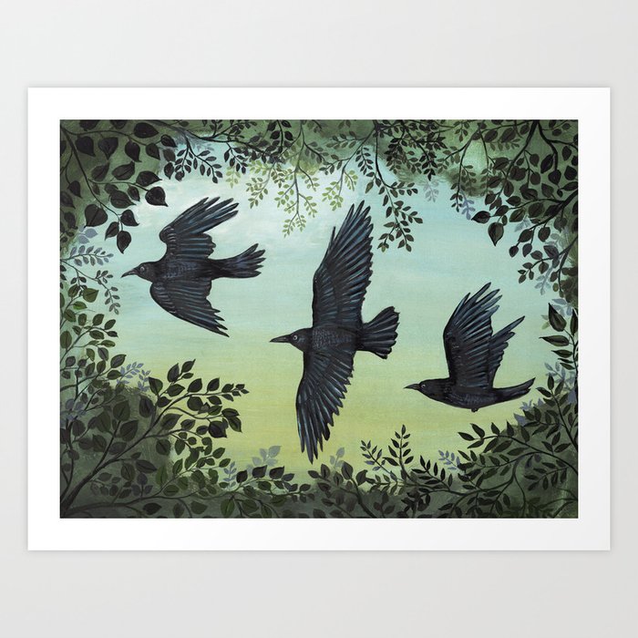 crows art print