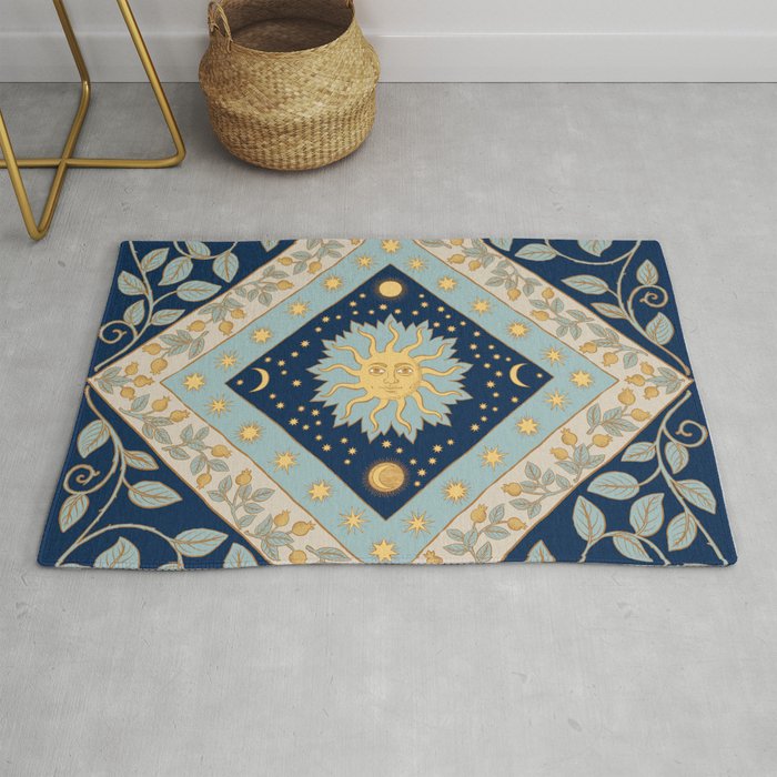 blue celestial rug