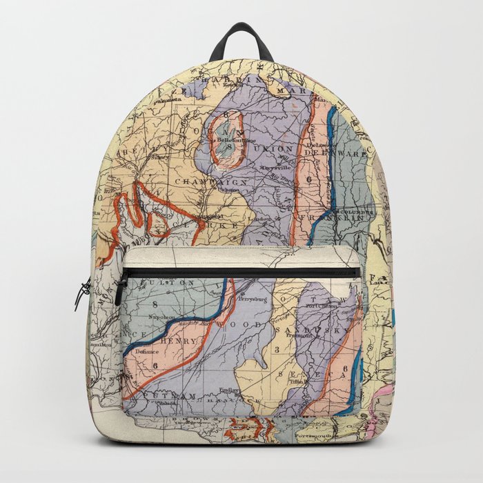 Vintage Geological Map of Ohio (1872) Backpack by BravuraMedia | Society6