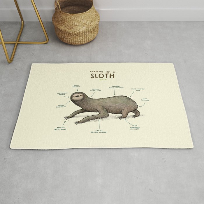 Anatomy of a Sloth Rug by Sophie Corrigan | Society6