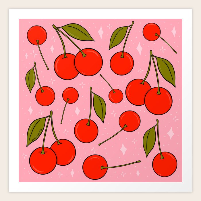 aesthetic cherry drawing