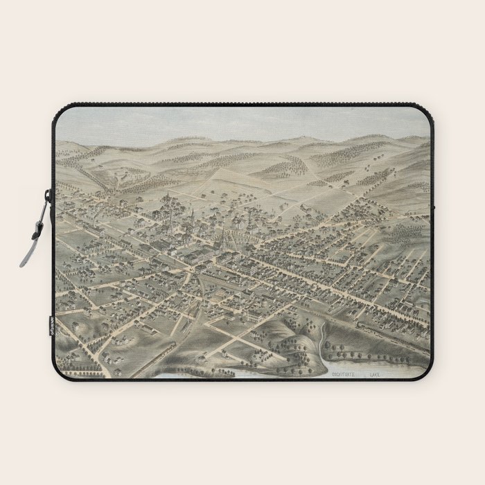 Vintage Pictorial Map of Natick MA (1877) Laptop Sleeve by BravuraMedia ...
