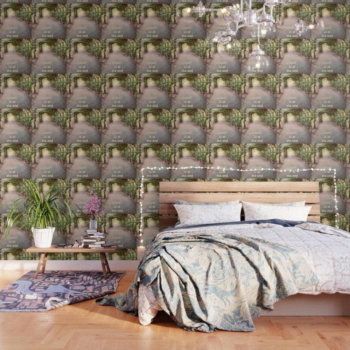 Green Light Tunnel I Wallpaper by Avril Coelho Creations | Society6
