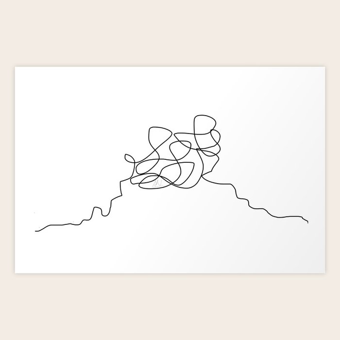 anxiety attack line drawing Art Print by annalise9949 | Society6