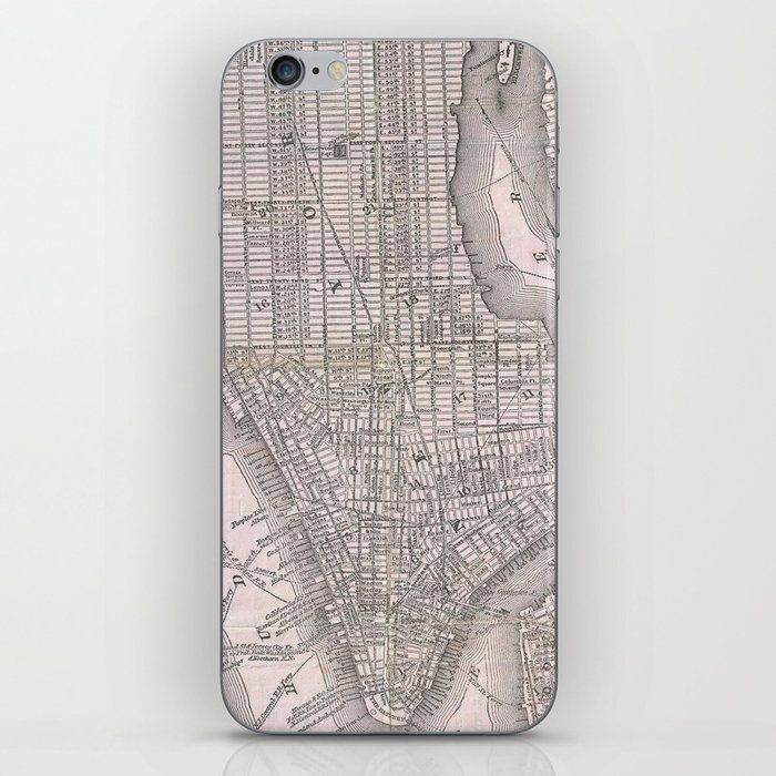 Vintage Map of New York City (1886) iPhone Skin by BravuraMedia | Society6