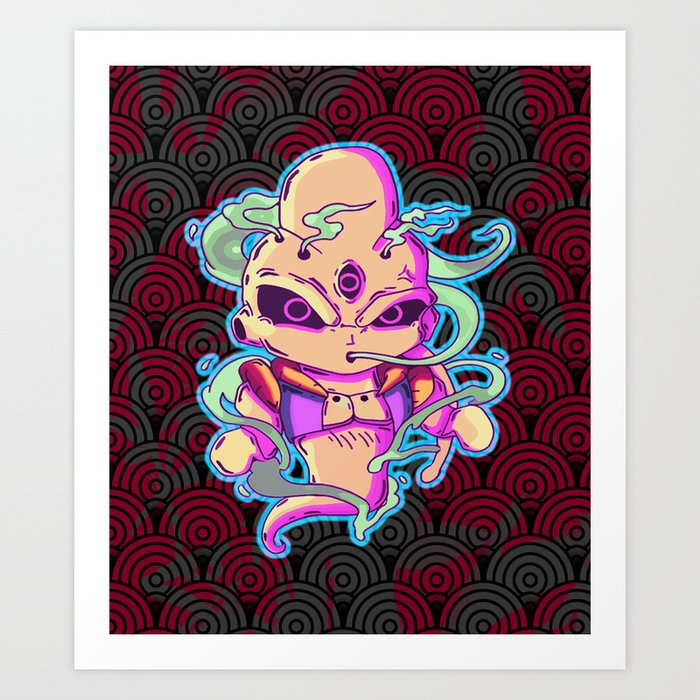 Kamikaze Ghost Buu Art Print By Adrian Meow Society6