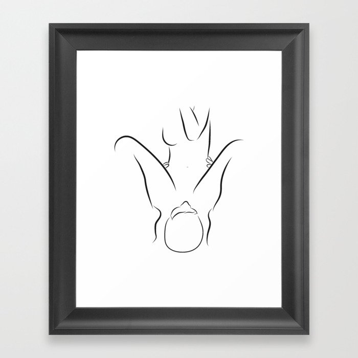Oral Sex Line Art Minimalist Couple Making Love Sensual Print