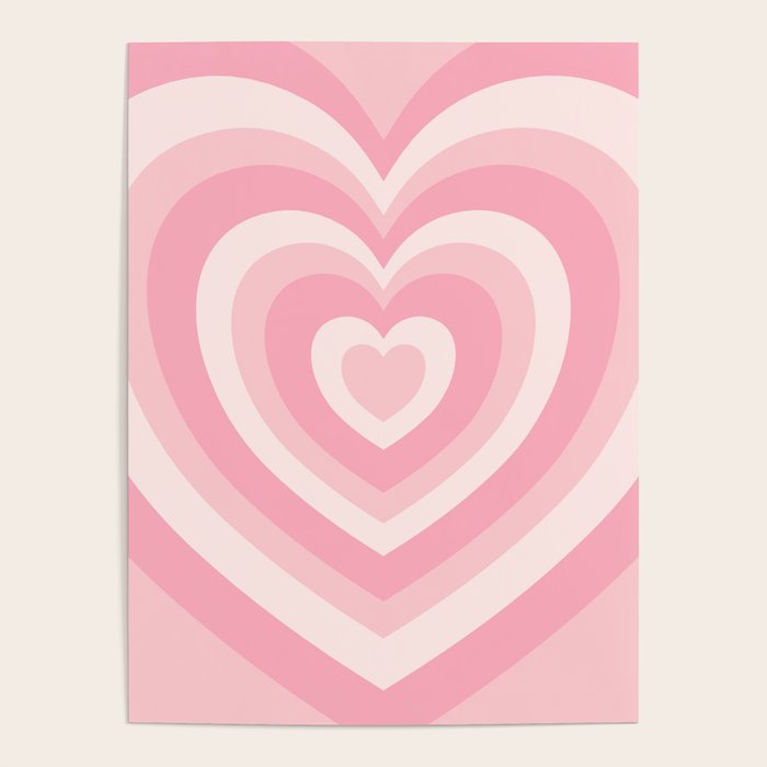 Pink Love Hearts Poster by Simple Decor | Society6