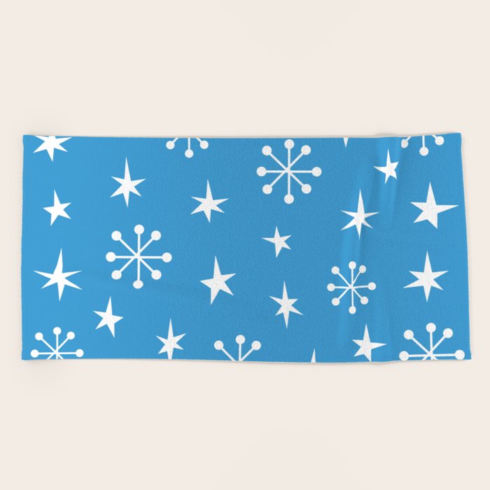 Mid Century Modern Sparkling Stars 222 Beach Towel by Tony Magner ...