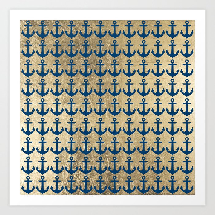 Navy And Pink Anchor Background