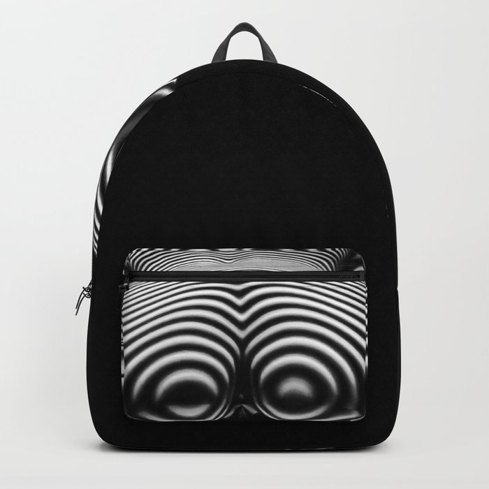 8737 Kma Bw Art Nude Zebra Striped Rear View Bum Butt Booty Backpack By