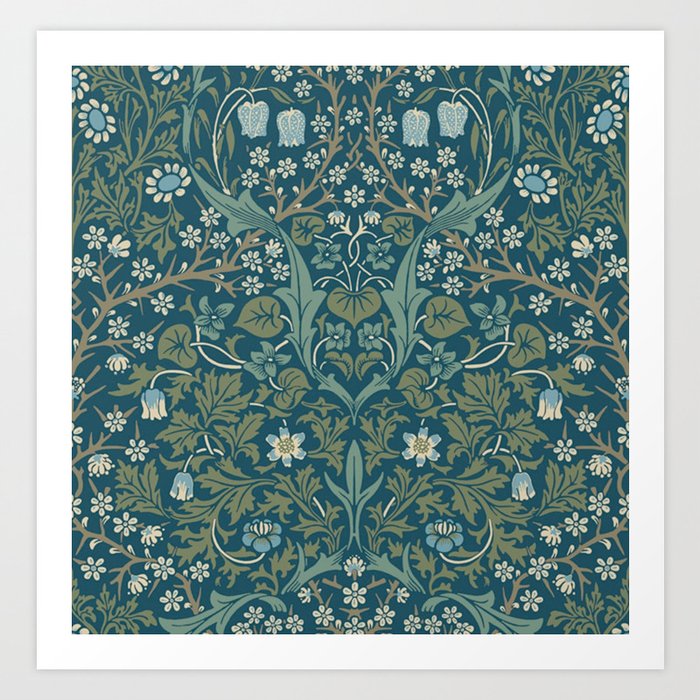 William Morris Vintage Blackthorn Teal 1892 Art Print by Archipelago ...