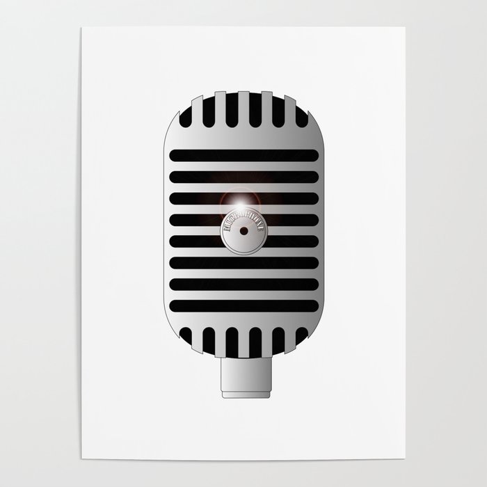 Classic Microphone Poster by HomeStead Digital | Society6