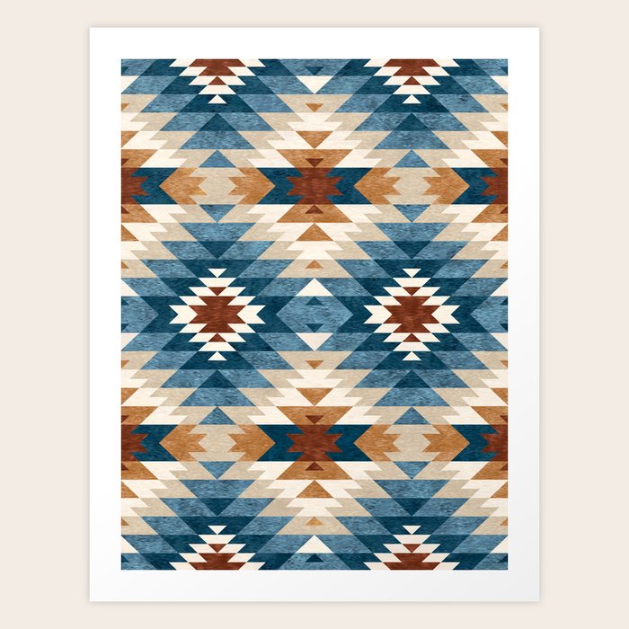 teal aztec pattern