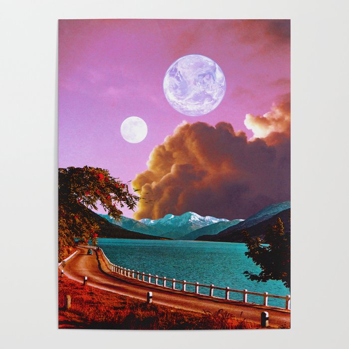 Along The Coast - Space Aesthetic, Retro Futurism, Sci-Fi Poster by jessgaspar | Society6