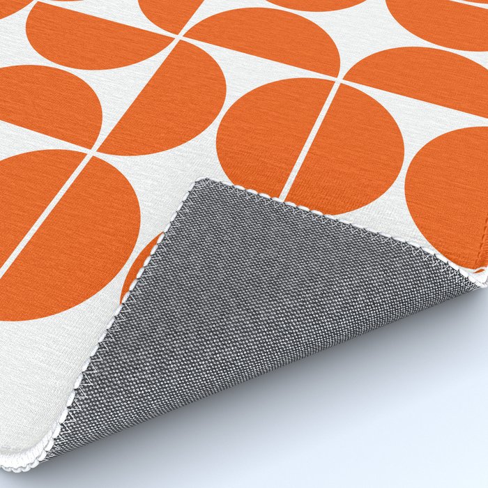 orange geometric pattern rug