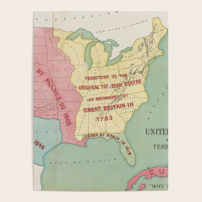 Vintage United States Annexation Map (1898) Poster by BravuraMedia ...