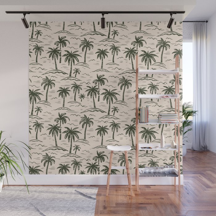 palm tree pattern credenza