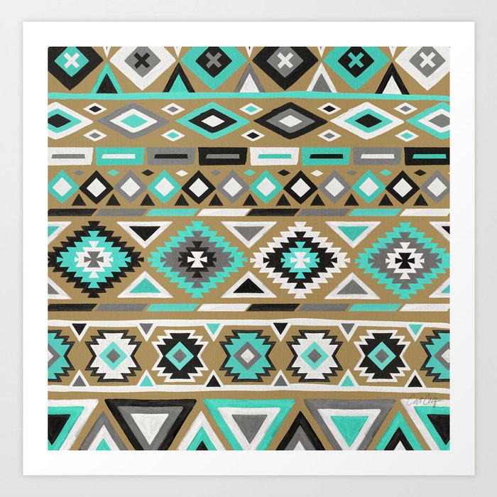 Turquoise Tribal Pattern