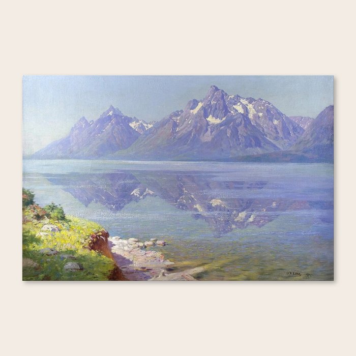 Jackson Hole, Grand Tetons, and Jackson Lake alpine landscape painting ...