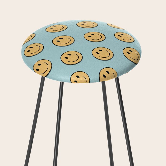smiley face rolling stool