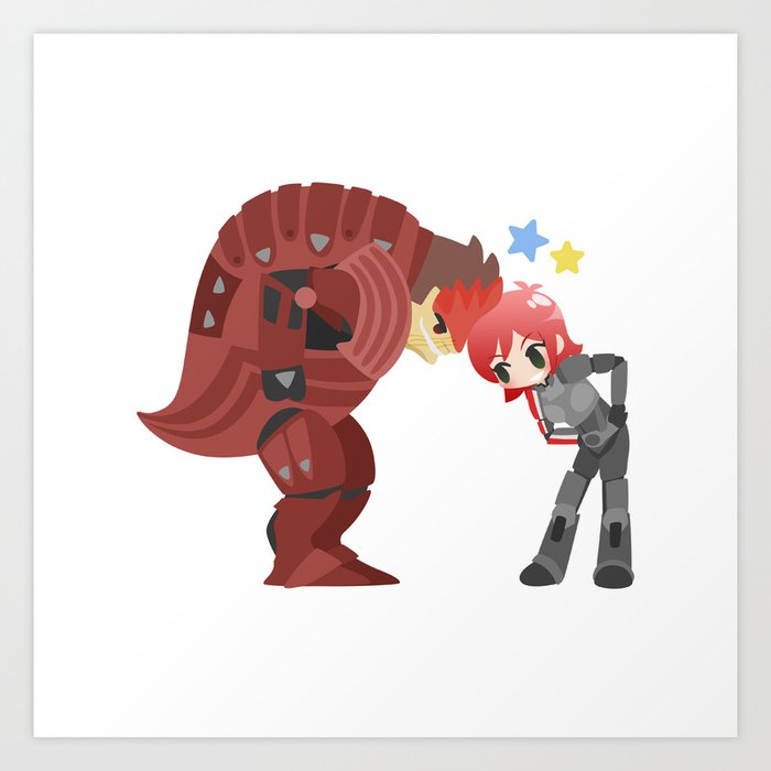 Mass Effect Wrex And Shepard Art Print By Choco Minto Society6