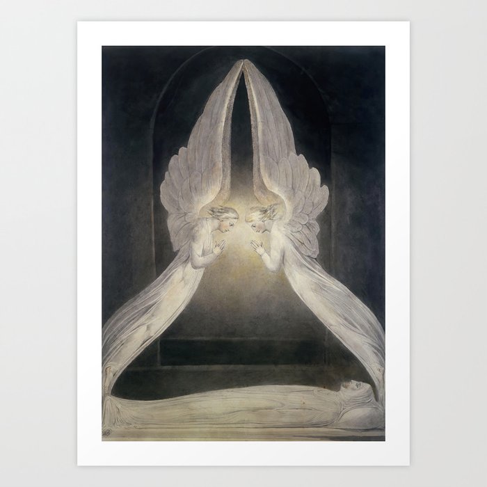 William Blake The Angels hovering over the body of Christ in the ...