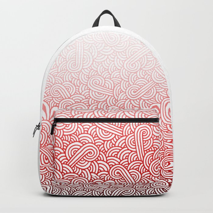 Gradient Red And White Swirls Doodles Backpack By Savousepate Society6