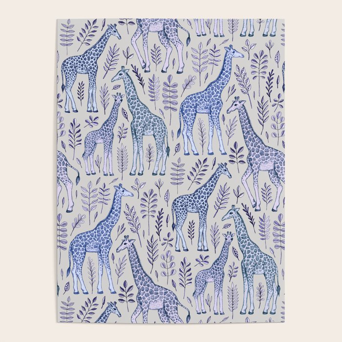 blue giraffe pattern