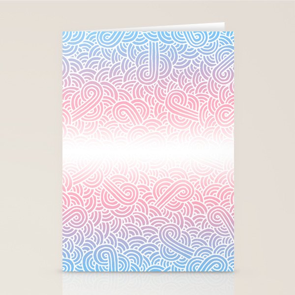 Ombré Transgender Colours And White Swirls Doodles Stationery Cards By