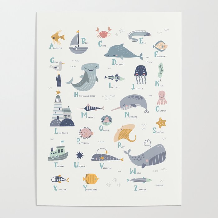 ocean creature poster