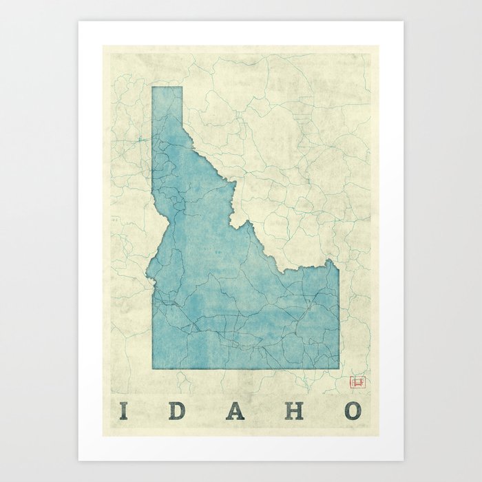 Map Idaho Print State Map Poster Vintage Home Décor Wall Hangings Home ...
