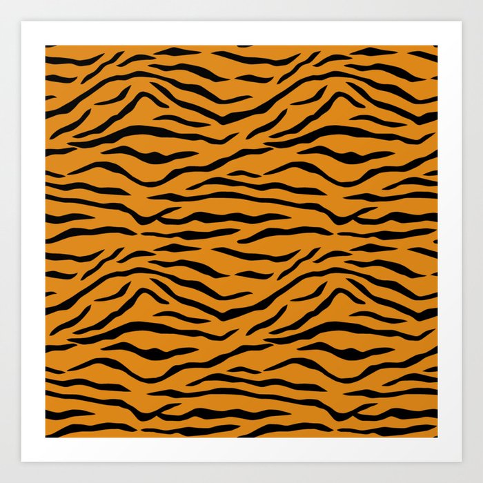 Orange and Black Tiger Stripes Art Print by PodArtist | Society6