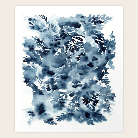 Ink Original Painting INDIGO DAY DREAMS Handmade Indigo Ink Painting ...