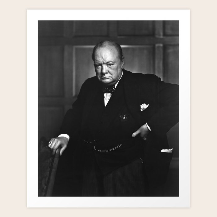 Winston Churchill Portrait Art Print by vintagereserve | Society6