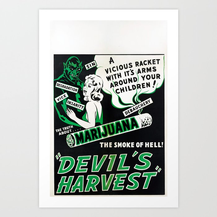 Anti Marijuana Vintage Propaganda Poster 