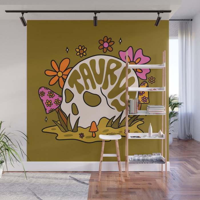 skull wall mural