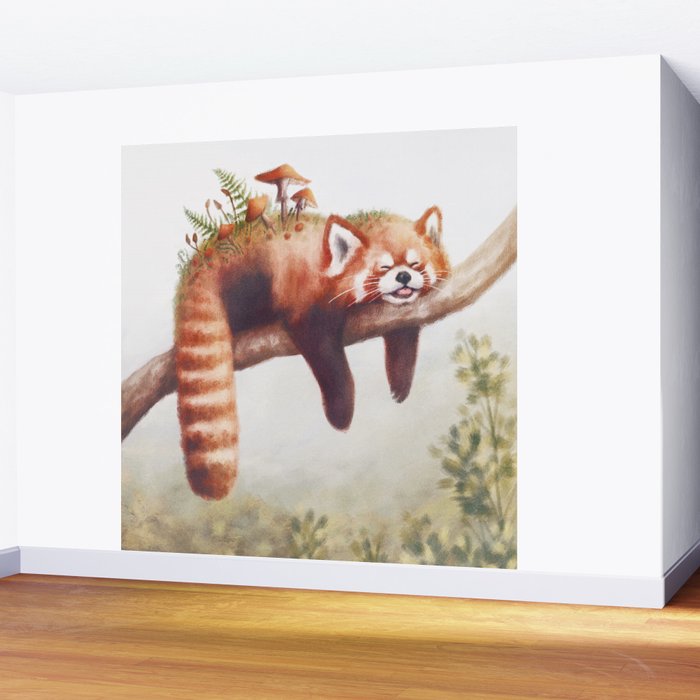sleepy red panda